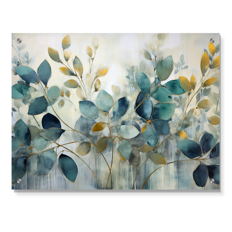 Lark Manor™ Blue Botanical Rhythms II - Abstract Botanicals Acrylic ...