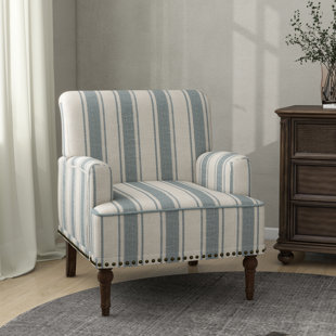 Blue Striped Accent Chairs You'll Love | Wayfair