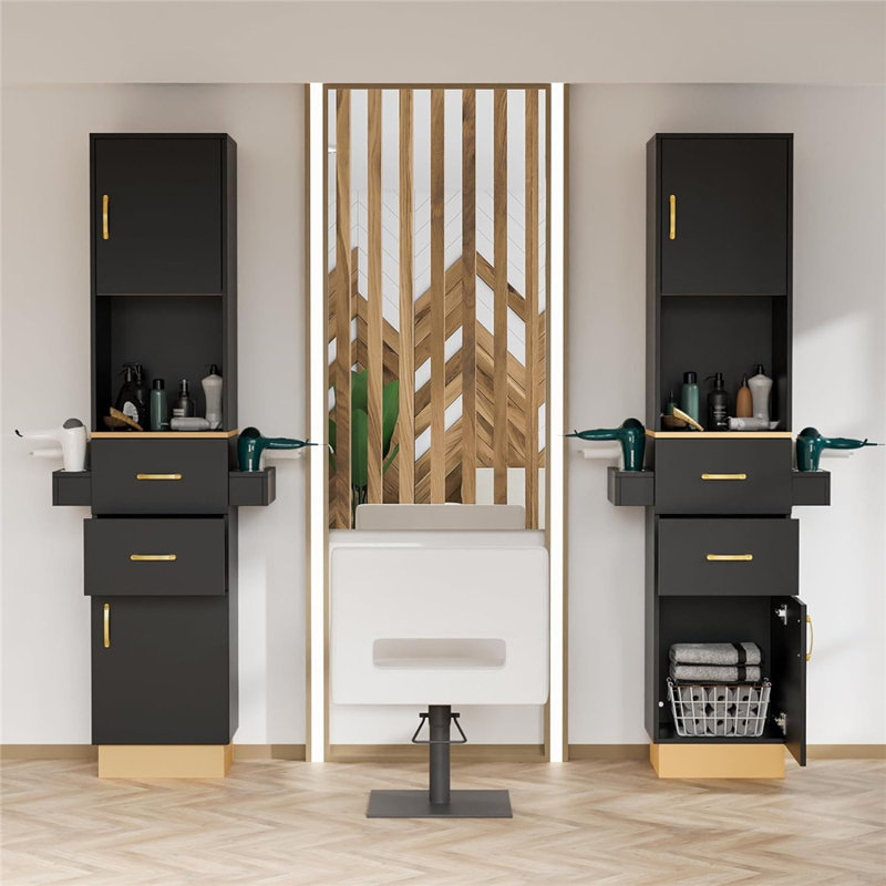 Hokku Designs Barber Stations Beauty Salon Spa Equipment With 2 Drawers ...