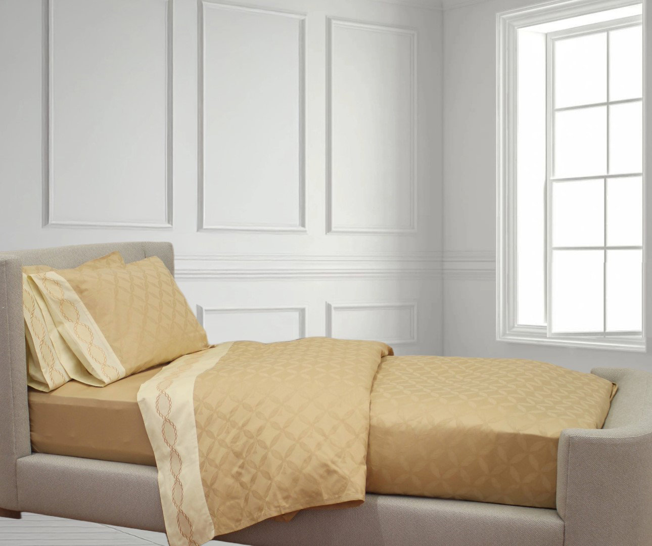 CGG HOME FASHIONS COCO SHEET SET PEACH/NATURAL | Wayfair