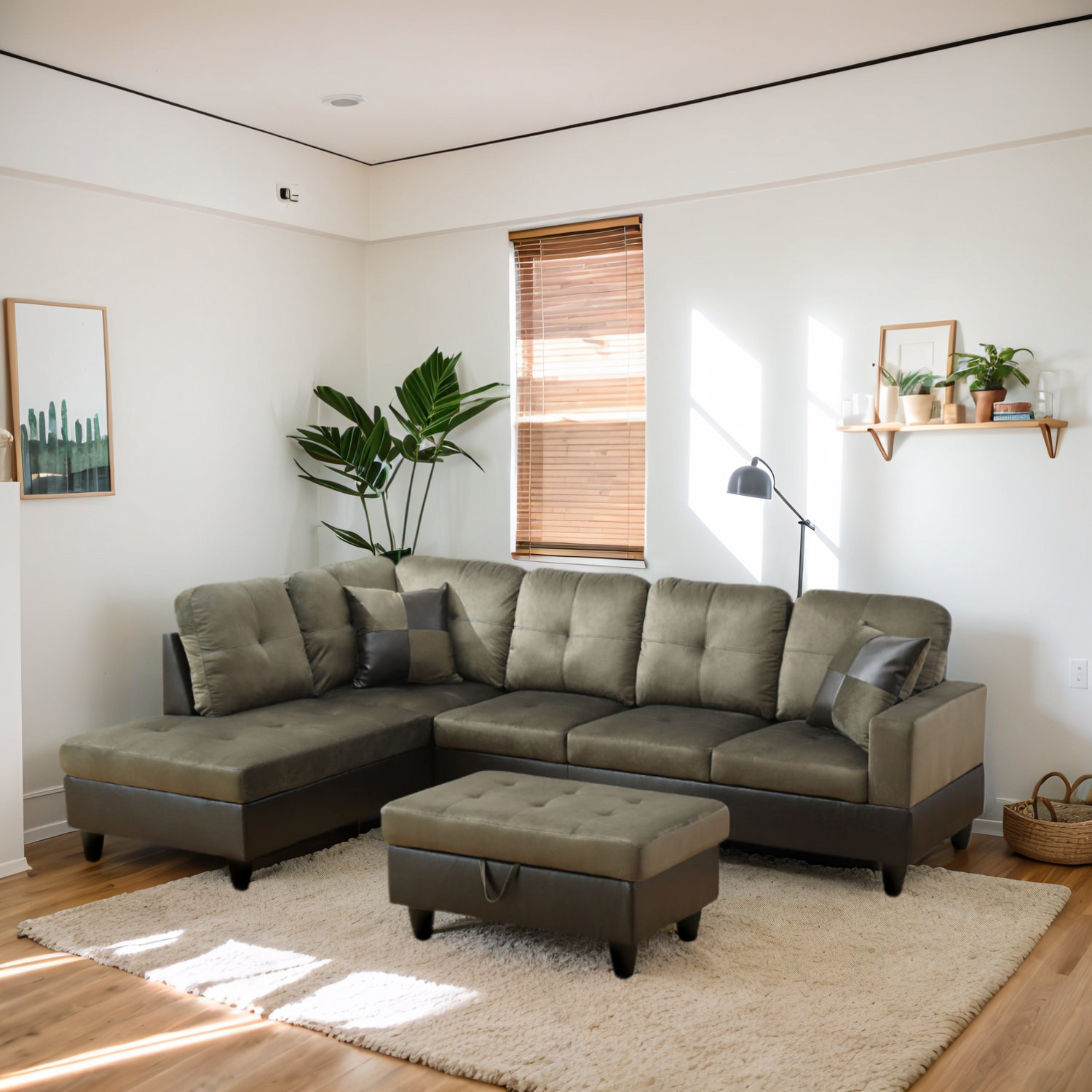 Ebern Designs Calene 3 - Piece Upholstered Sectional | Wayfair