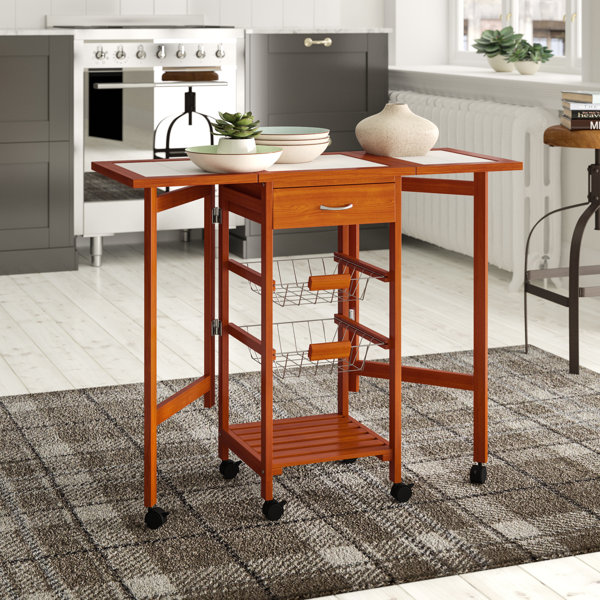 Ebern Designs Henman Tile Kitchen Cart & Reviews | Wayfair