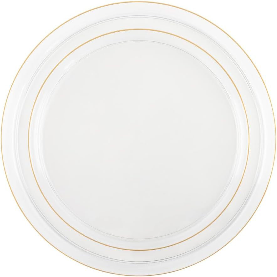 EcoQuality 8" Salad Plates and 10" inch Dinner Plates Round Clear ...