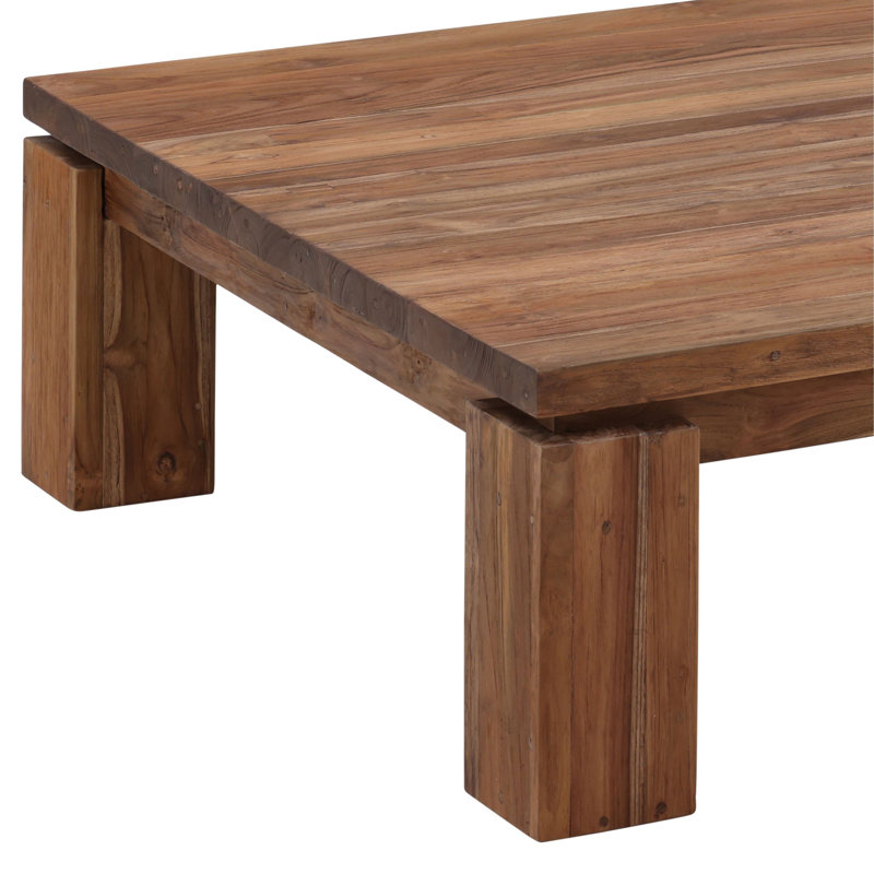 Dovetail Furniture Micah 48" Reclaimed Teak Wood Coffee Table, Medium ...