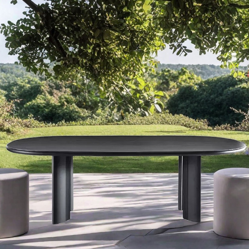 Elegance Furnishings Aluminum Alloy Sintered Stone Patio Table Oval 94. ...