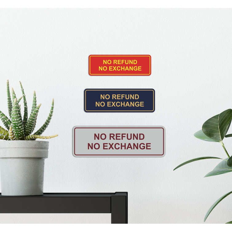 Signs ByLITA Standard No Refund No Exchange Sign(Black Gold) - Large ...