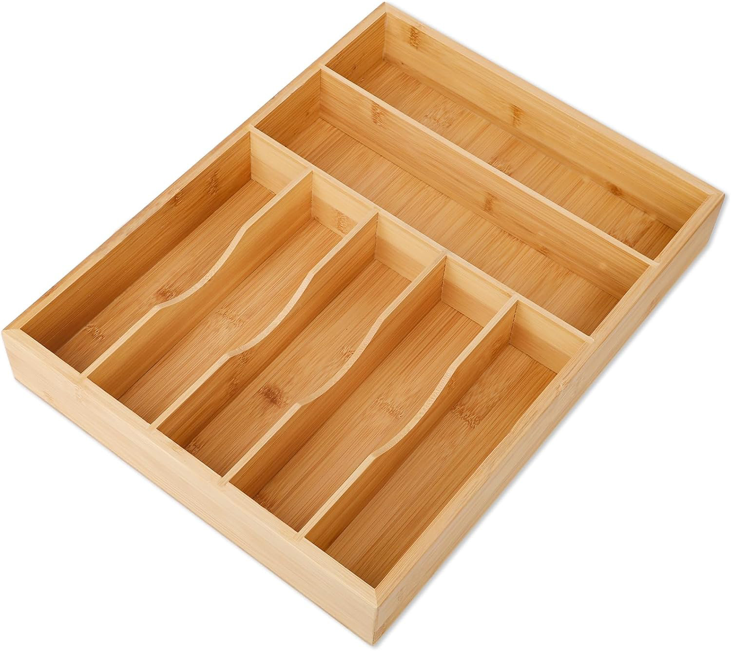 Loon Peak® Upgraded Flatware Organizers, Bamboo Wood Kitchen Drawer ...