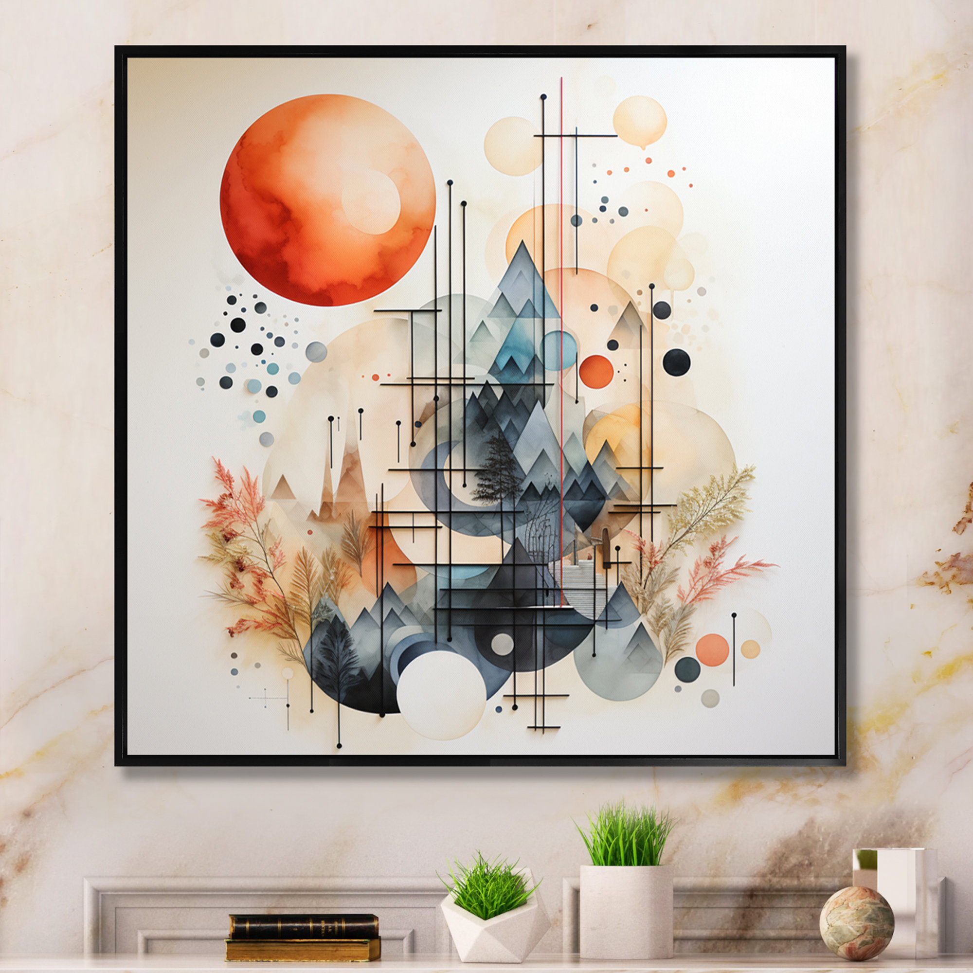 Ivy Bronx Jakhari Orange Grey Modern Create - Print - Wayfair Canada