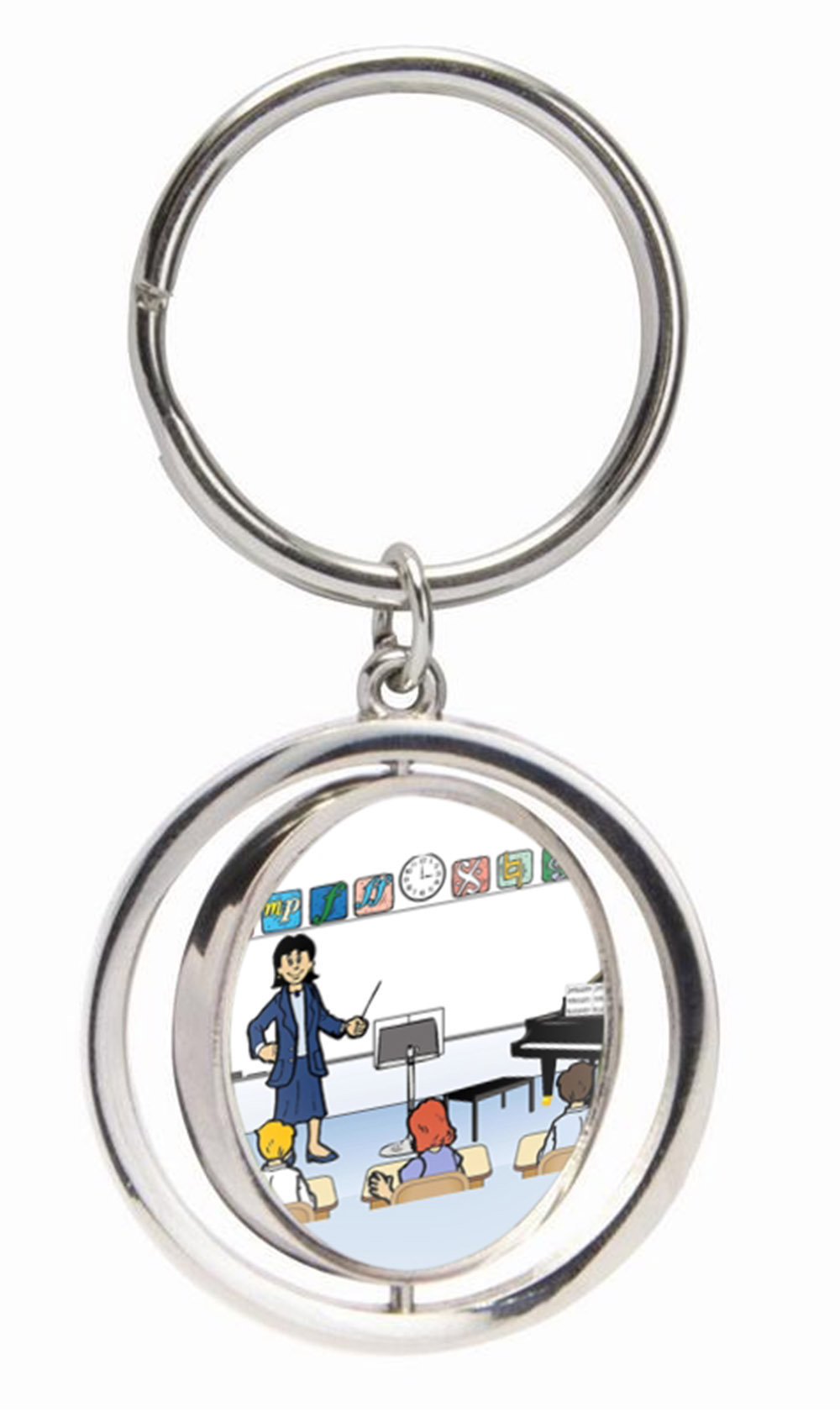 Printed Perfection Personalized Music Teacher Small Spinning Key Chain ...