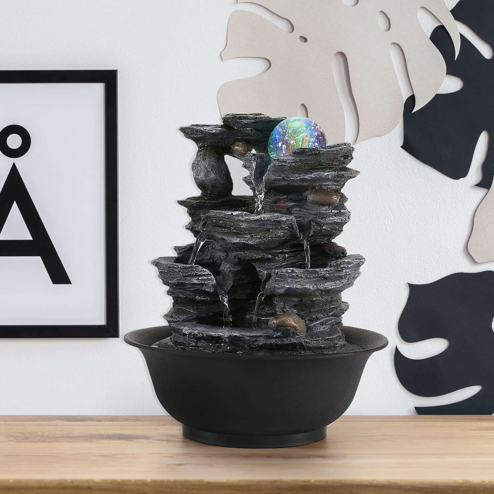 Loon Peak Water Fountains Indoor Tabletop Fountain With Pump Waterfall ...