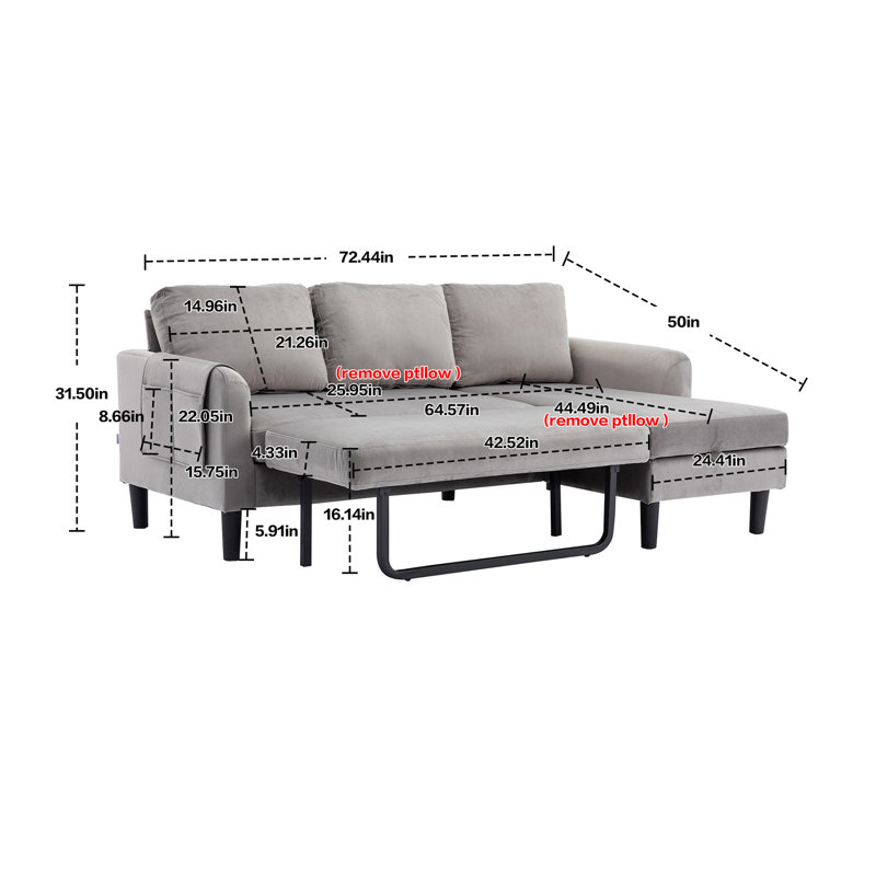Latitude Run® Carveth Upholstered Sectional & Reviews | Wayfair