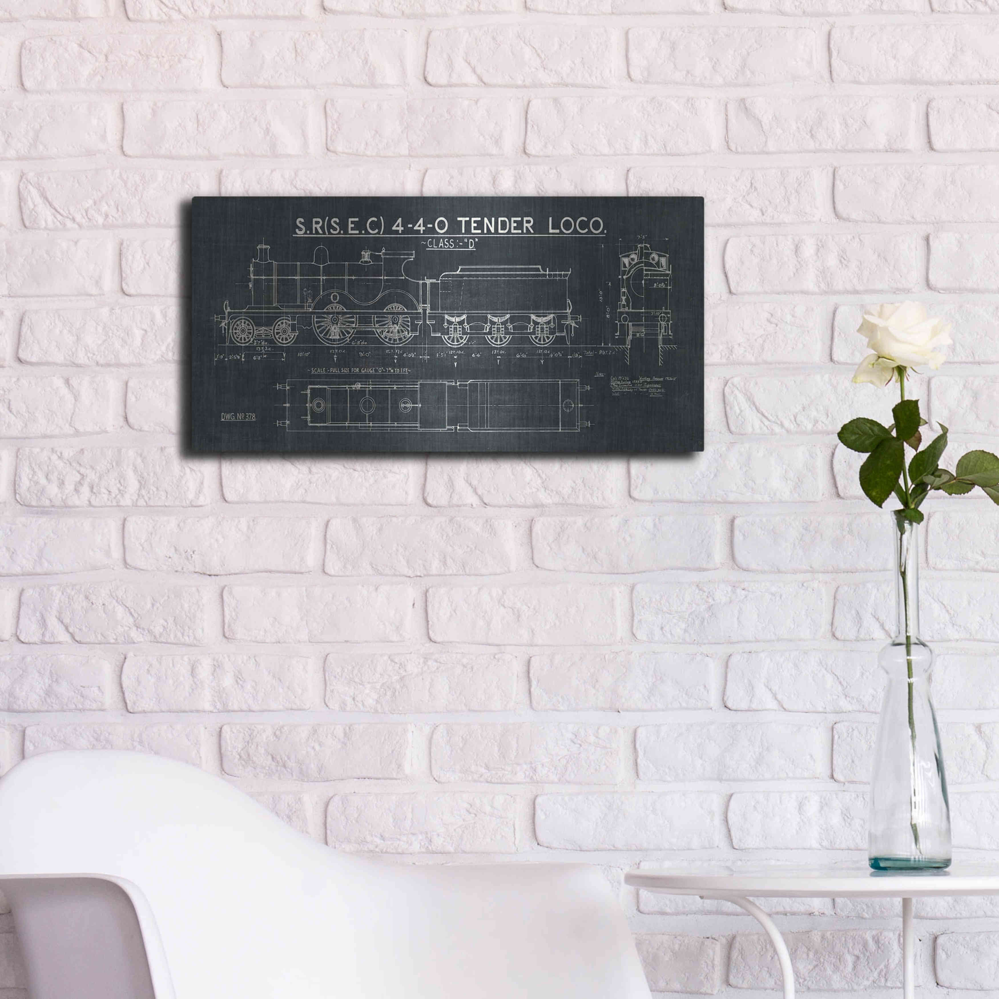 Luxe Metal Art 'Train Blueprint II' by Wild Apple Portfolio, Metal Wall ...