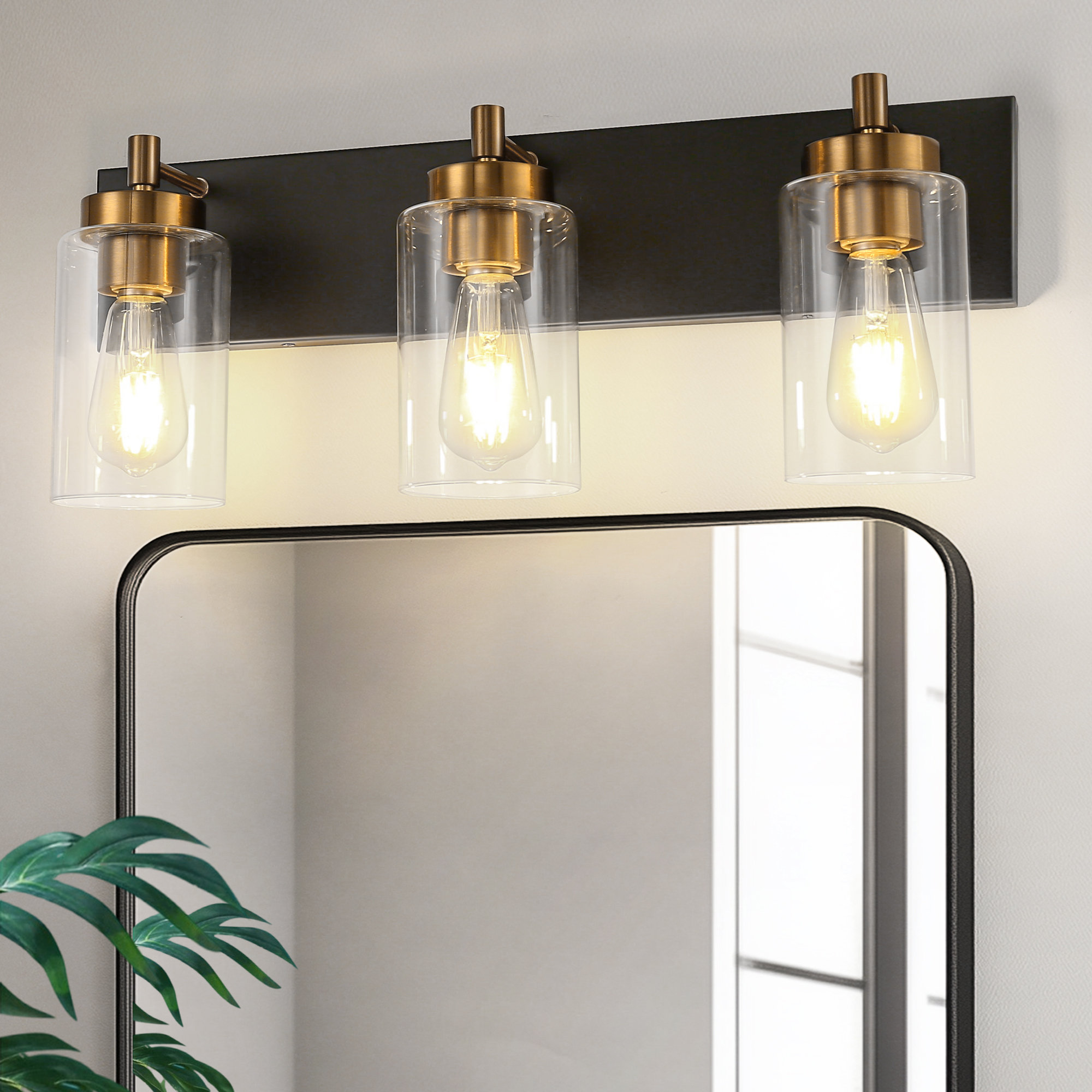 Breakwater Bay 22 In. 3-Light Industrial Modern Black Bathroom Vanity ...