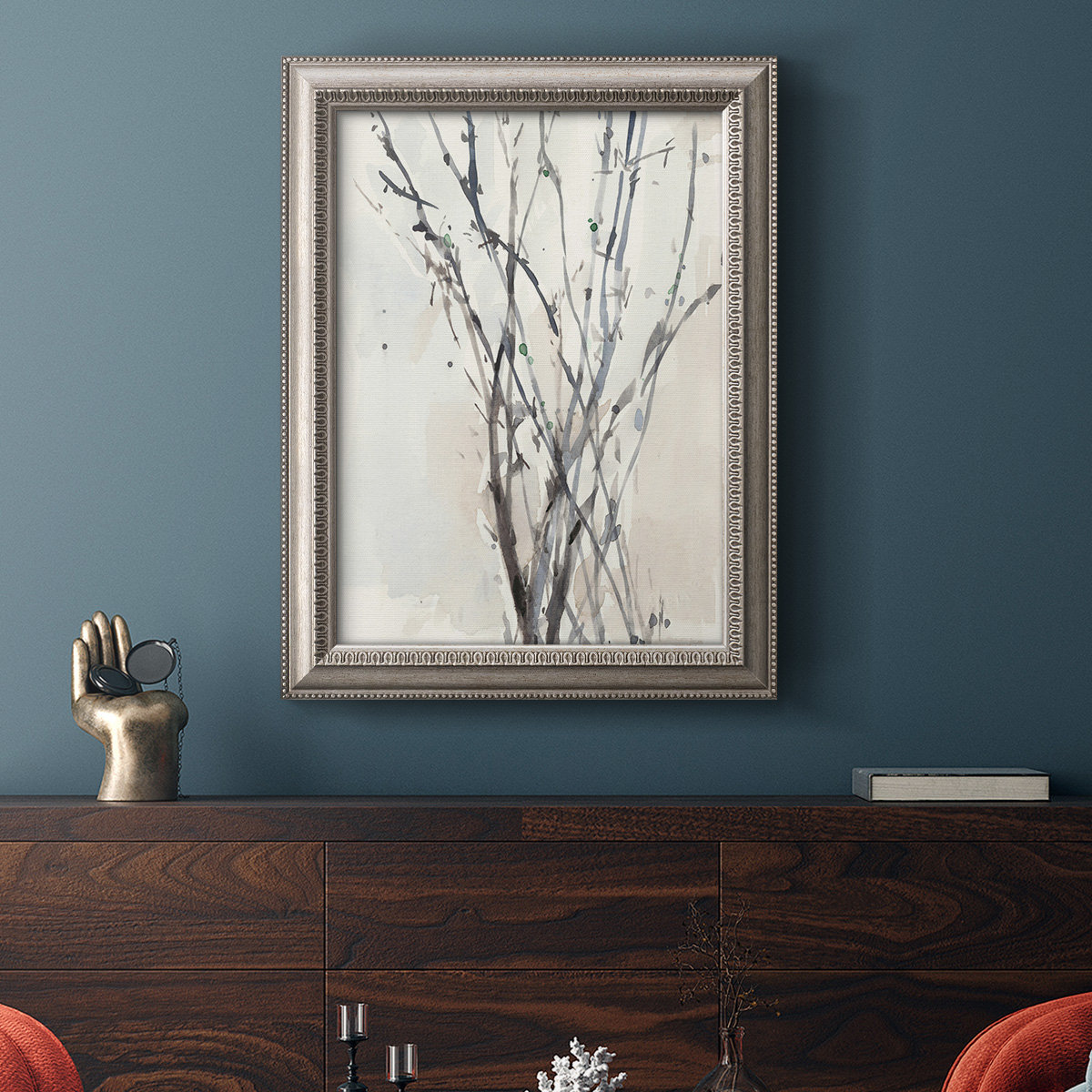 Winston Porter Watercolor Branches II - Picture Frame Print on Canvas ...