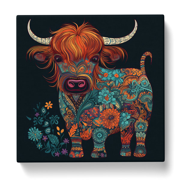 Natur Pur Highland Cow Paisley Art No.1 - Art Prints | Wayfair.co.uk