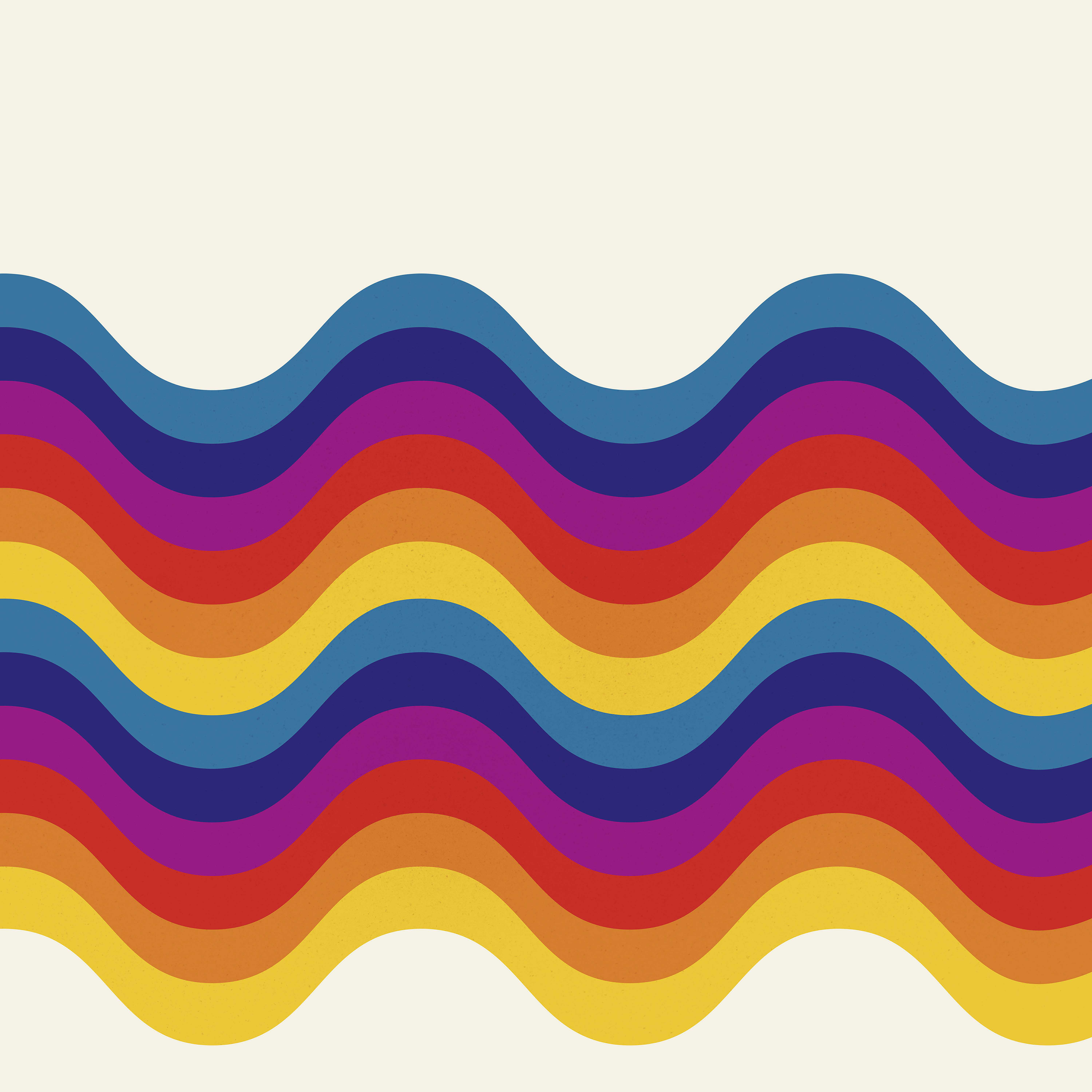Ebern Designs Eesi Showmemars Wavy Retro Rainbow by - Wrapped Canvas ...