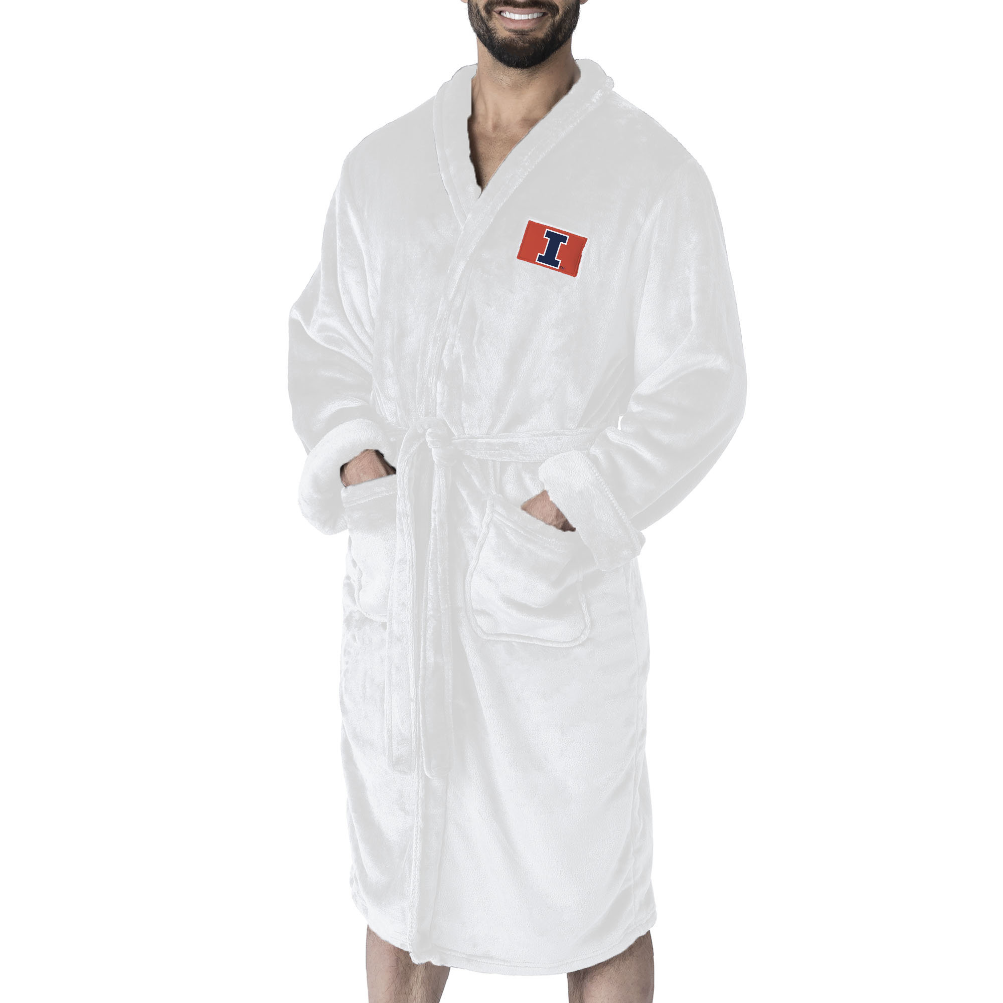 Canora Grey NCAA Ilinois Fighting White Out Silk Touch Robe, Sport Fan ...