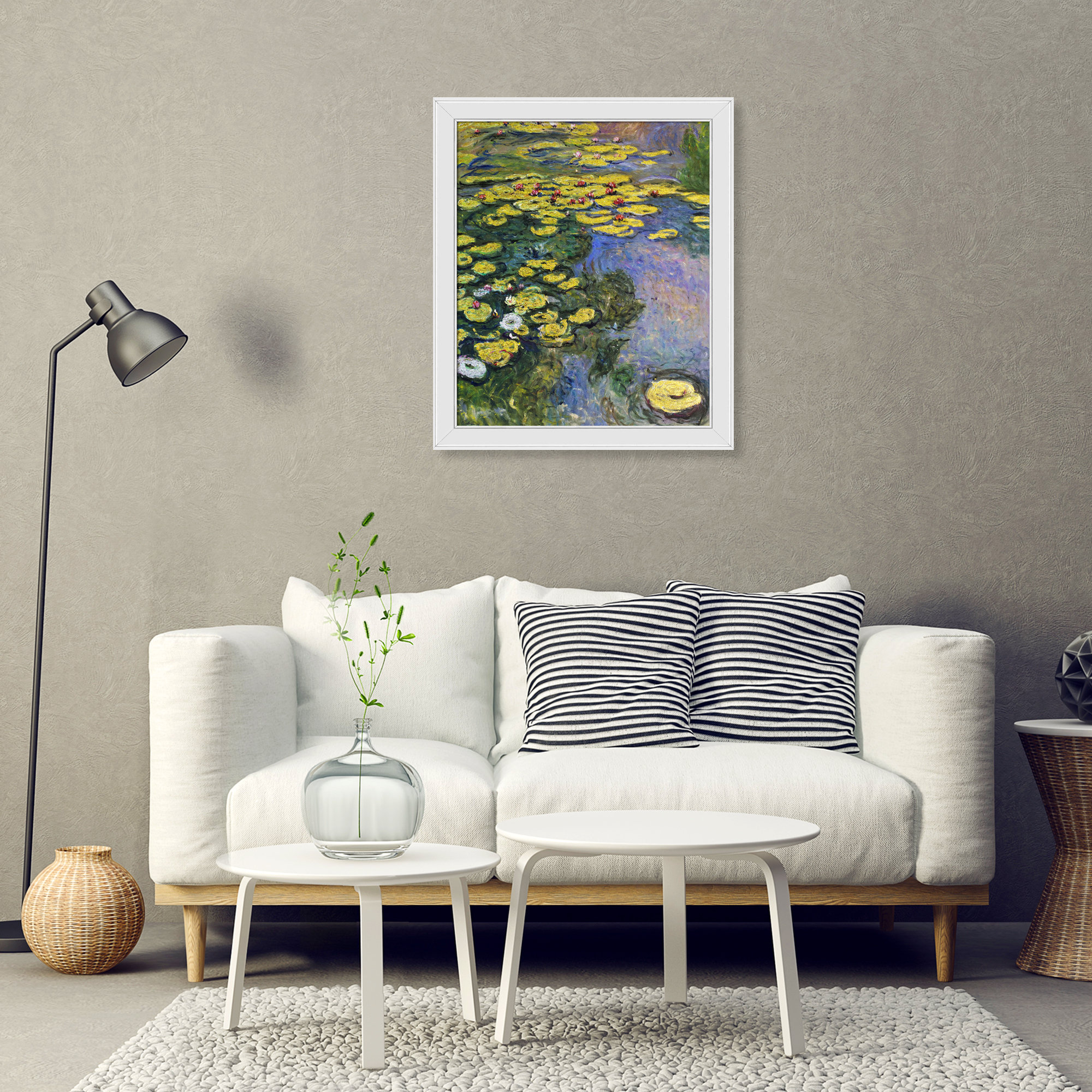 Overstock Art Drifting Water Lilies (Luxury Line) Framed On Canvas by ...
