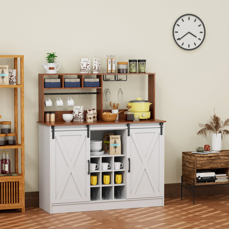 Winston Porter Joshelyn Bar Cabinet, Kitchen Buffet Storage Cabinet ...