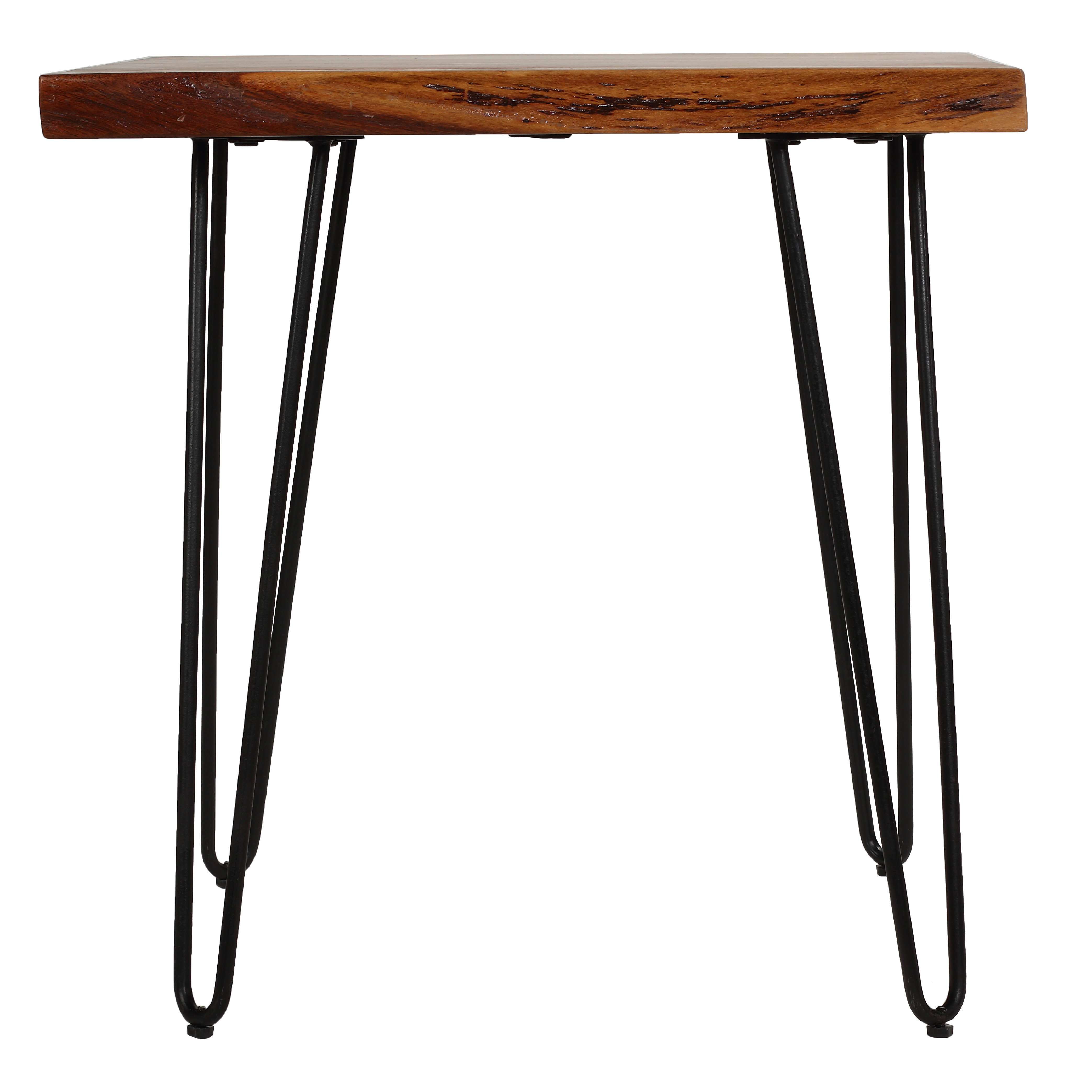 Millwood Pines Nunavut Square End Table Solid Wood Live Top With Black ...
