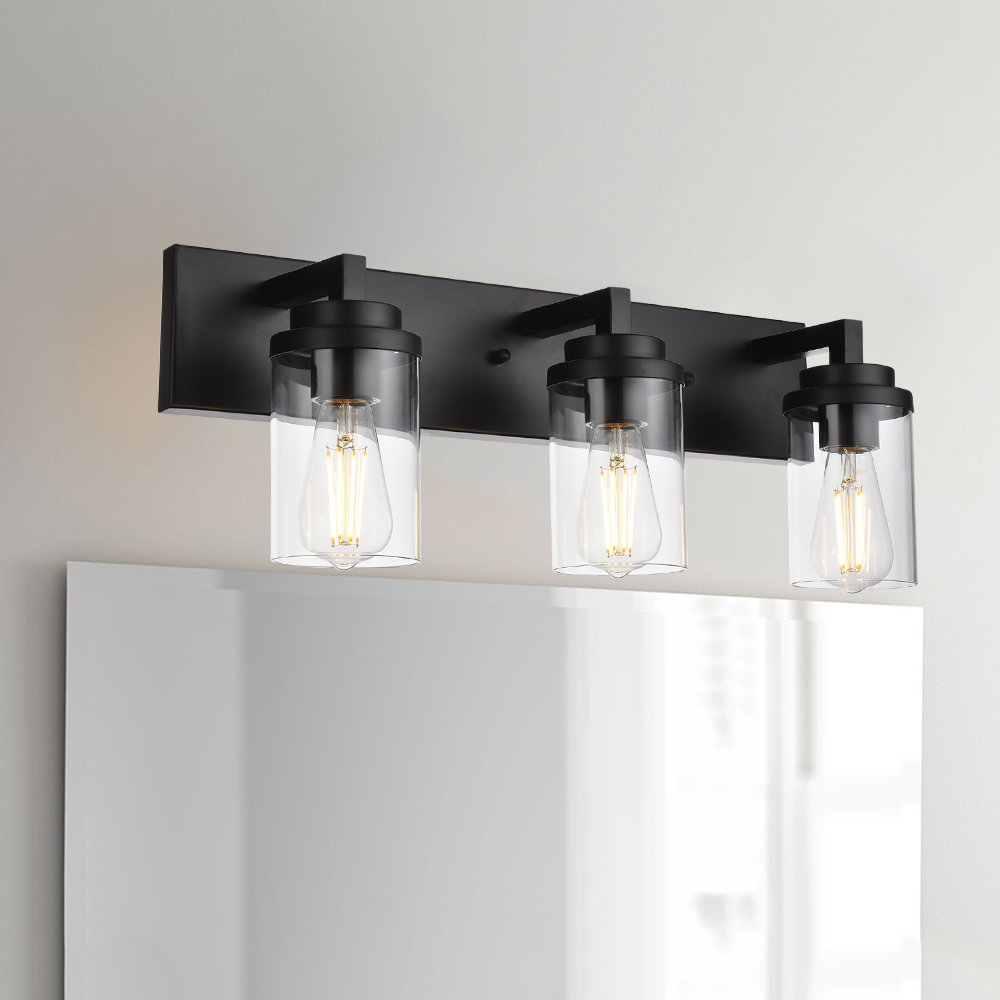 Latitude Run® 3-Light Black Dimmable Vanity Light Modern Lighting ...