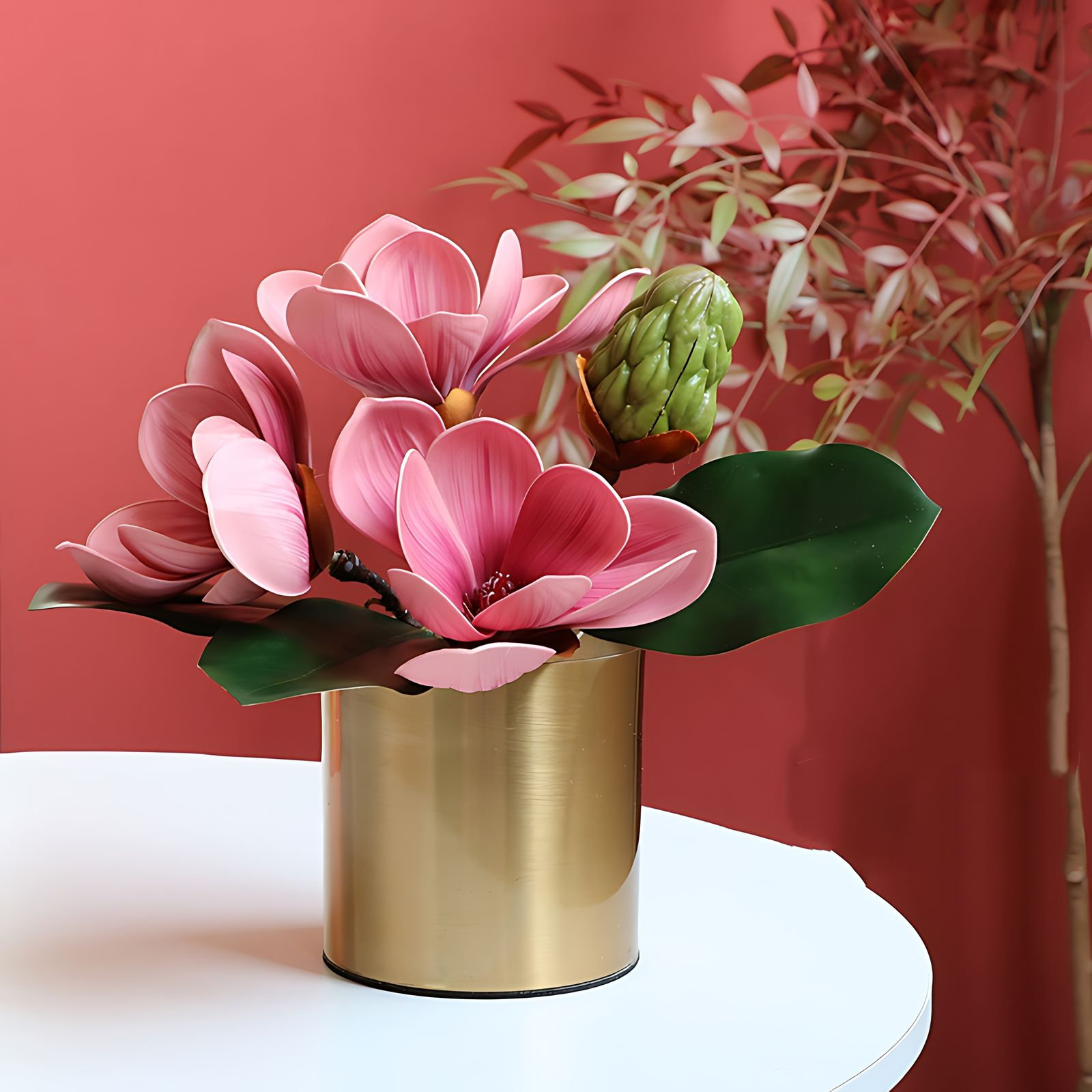 Primrue Living Room Dining Table Artificial Flower Arrangement With ...