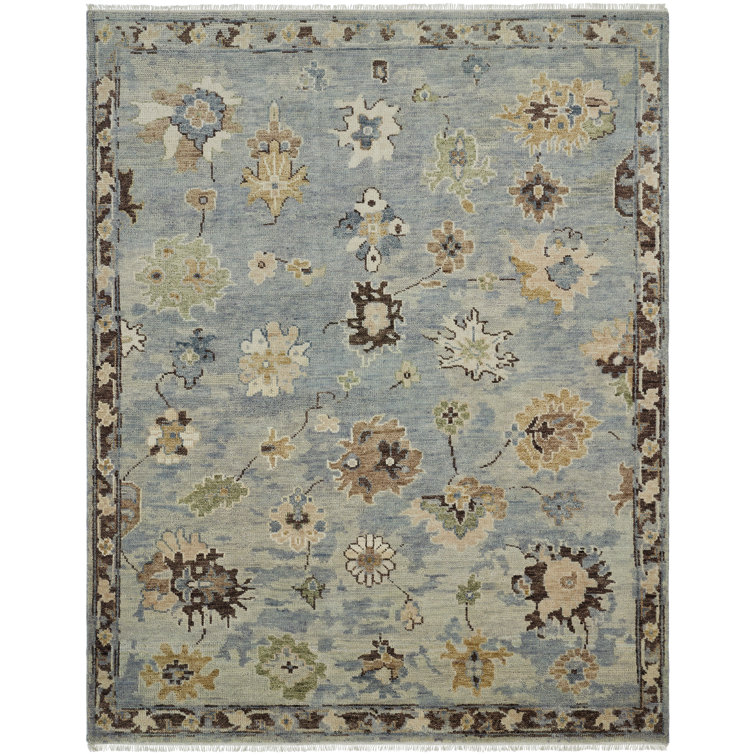 Madison Couture Rugs Oushara Sky Meadow Wool Hand-Knotted Area Rug ...