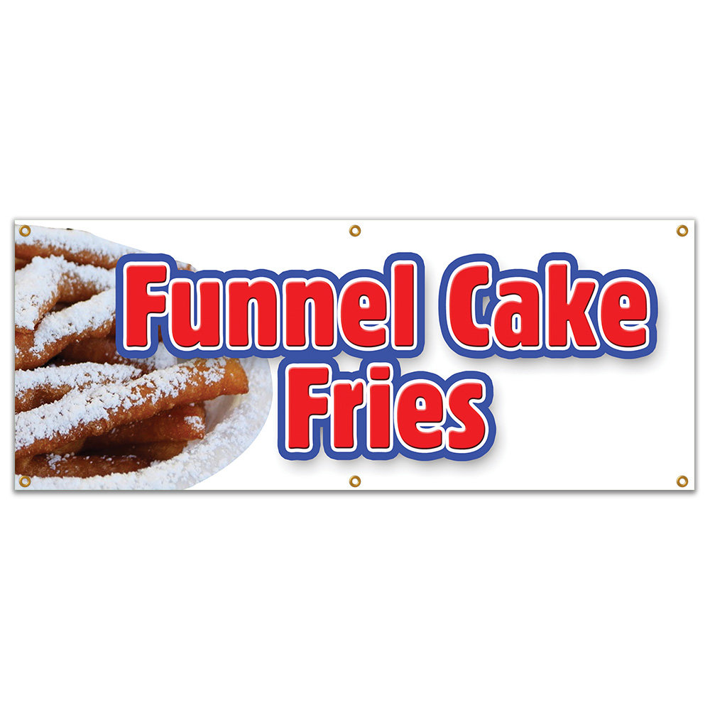 SignMission FUNNEL CAKE FRIES BANNER SIGN Hot Warm Crisp Delicious ...