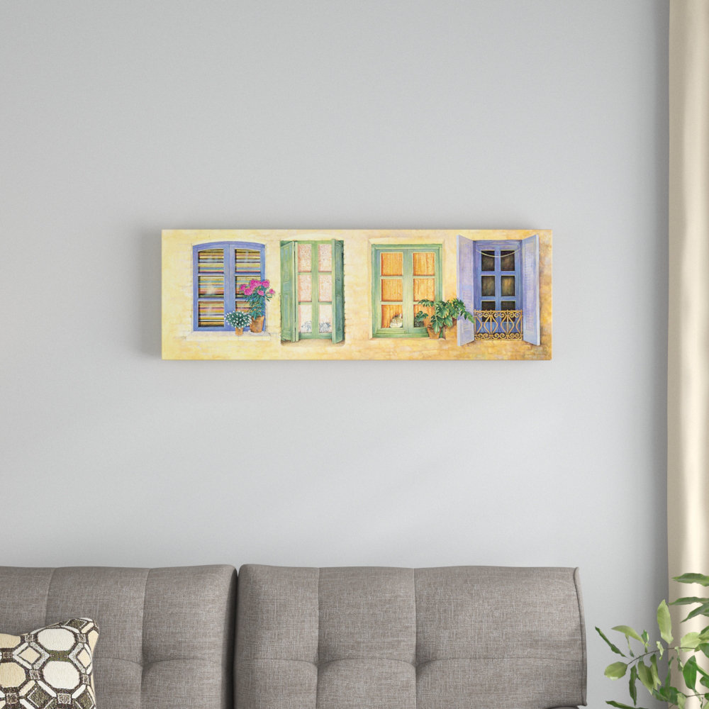 East Urban Home 'Mediterranean Windows' Print on Canvas | Wayfair
