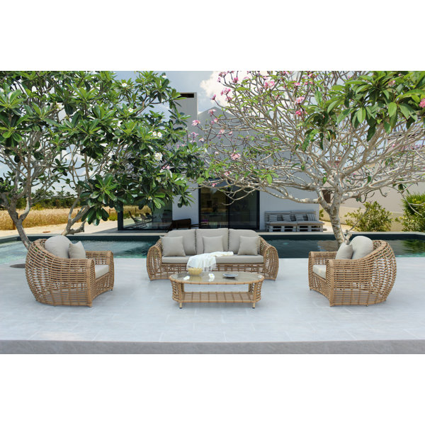 VIG Furniture Sandra 5 - Person Outdoor Seating Group with Cushions ...