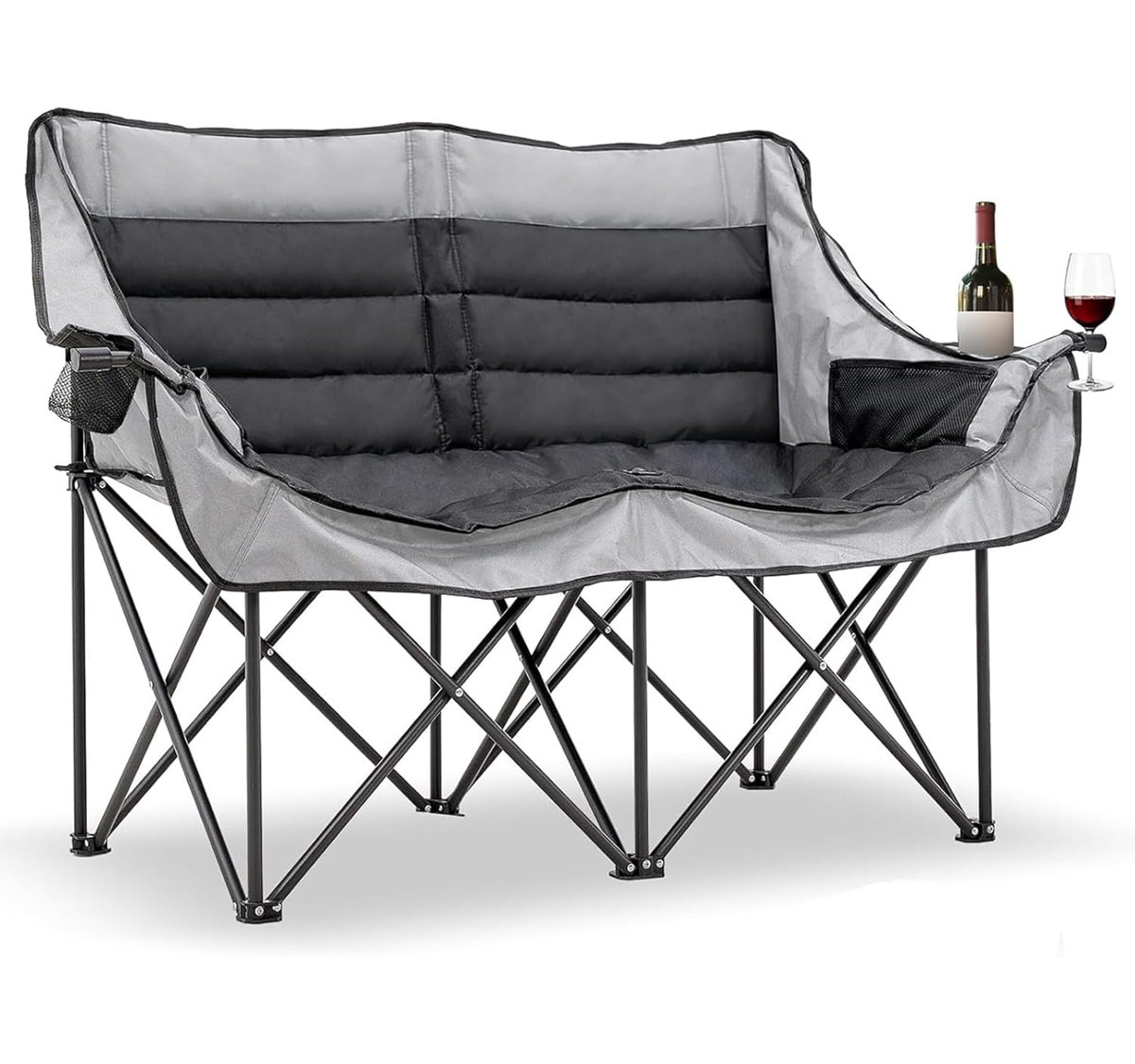 Arlmont & Co. Glena Oversized Folding Double Camping Chair, 2 Person ...