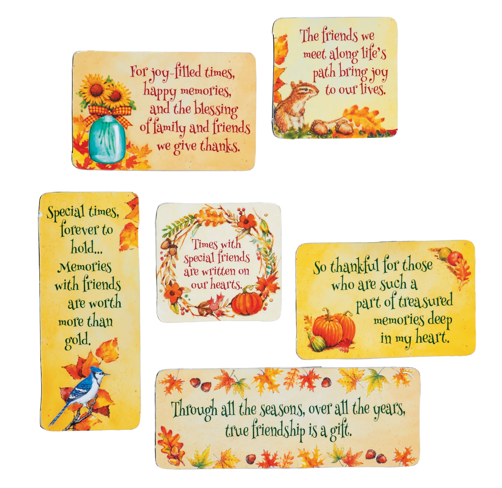 Winston Brands Charming Fall Themed Refrigerator Magnets - Set of 6 ...