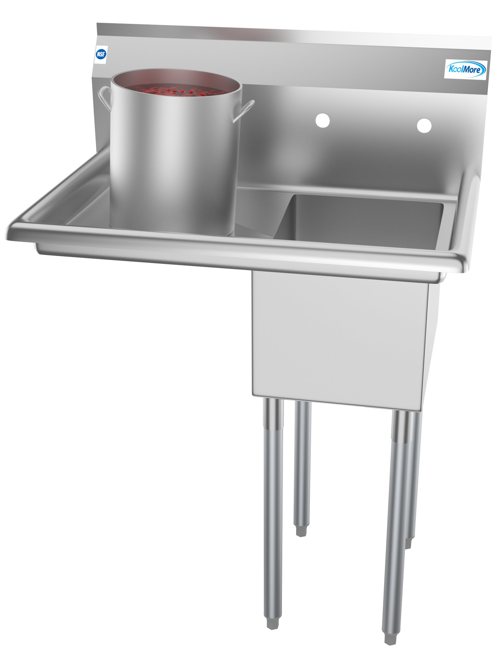 KoolMore 31'' L x 22'' W Silver Free Standing Service Sink | Wayfair
