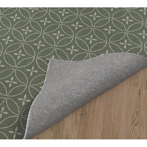 George Oliver Geometric Green Area Rug | Wayfair