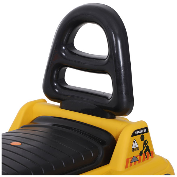 HomCom 3 In 1 Ride On Bulldozer Toy Pulling Cart Pretend Play ...