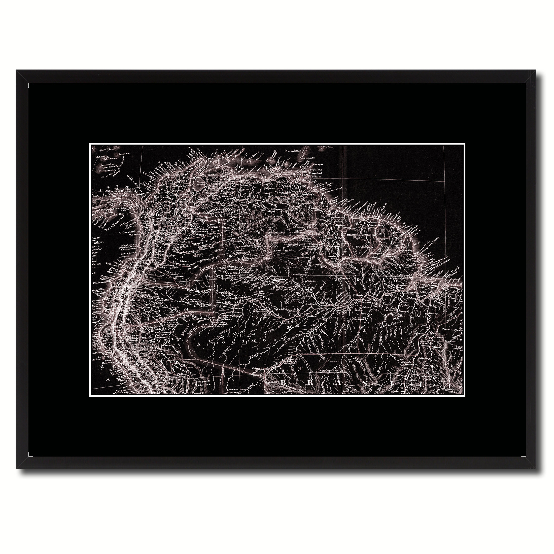 Williston Forge Venezuela Colombia Brazil Old Vivid Sepia Map On Canvas ...