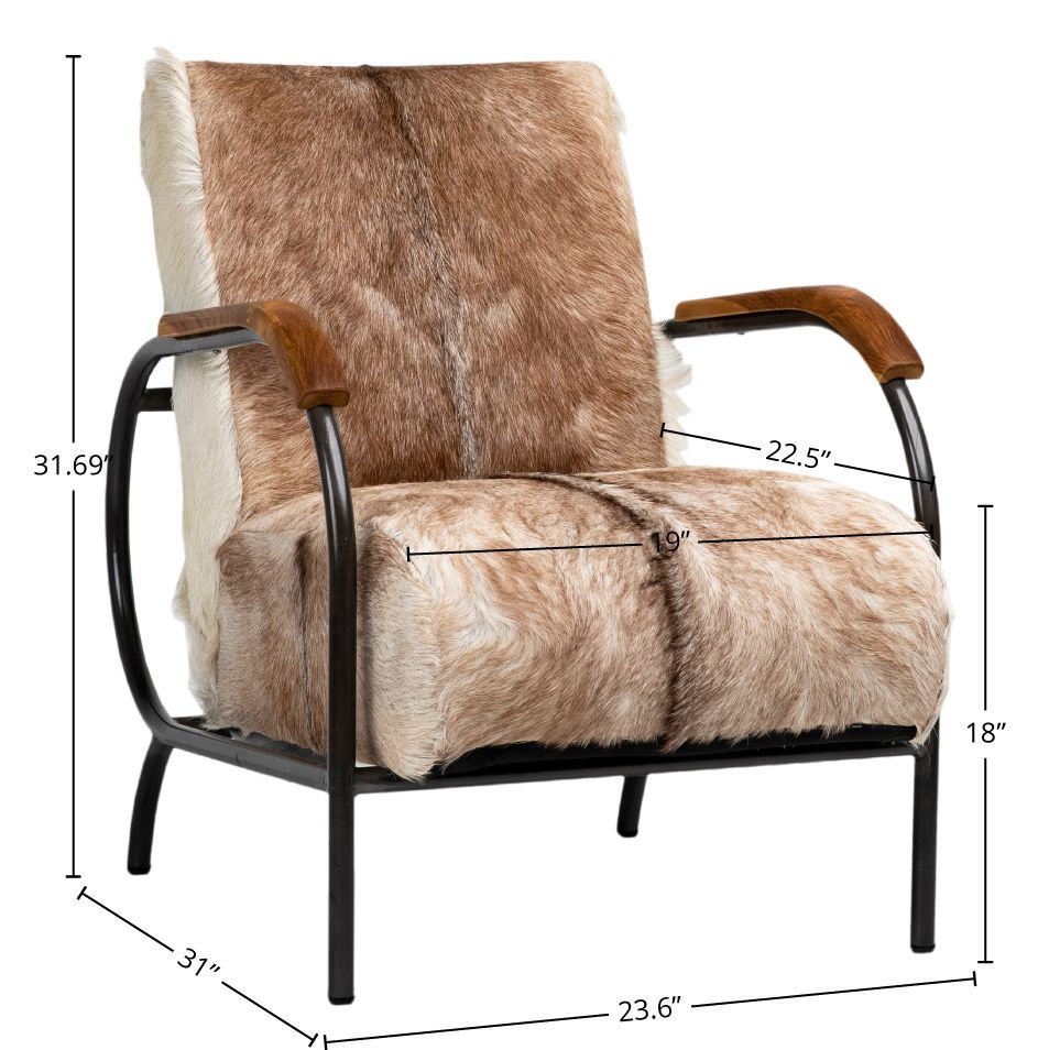 Dovetail Furniture Laney Goat Hide Upholstered Occasional Chair ...