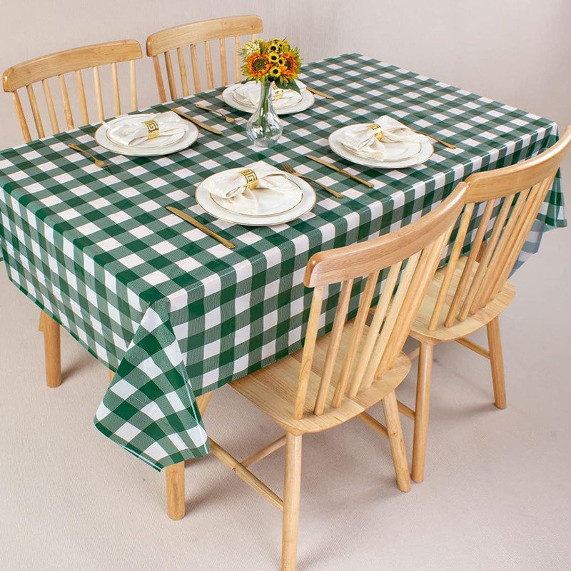 Gracie Oaks 3 Packs Checkered Tablecloths 54 x 108 Inches Disposable ...