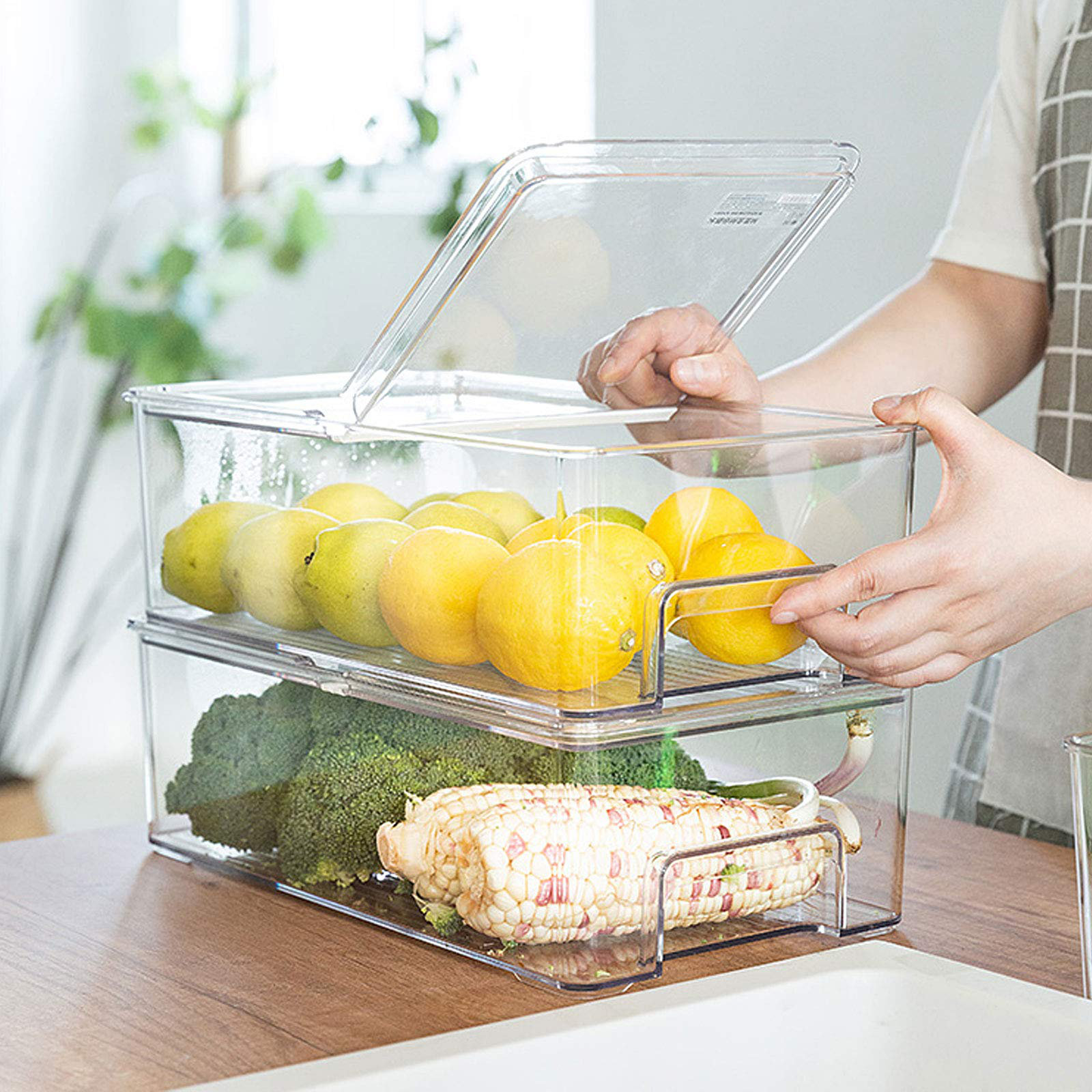 Prep & Savour Food Storage Containers Fridge Produce Saver- Stackable ...