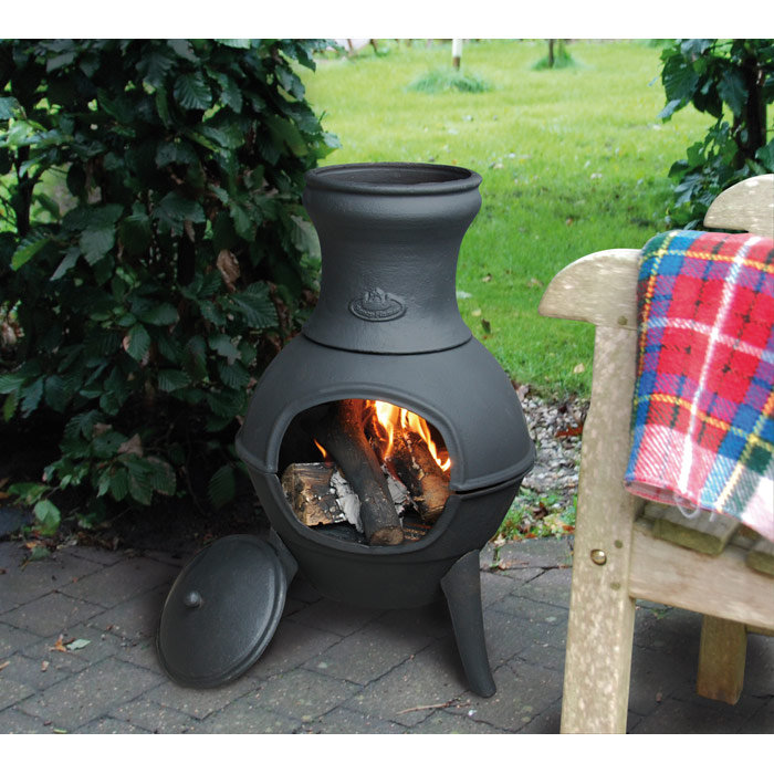 Millwood Pines Houk Cast Iron Wood Burning Chiminea & Reviews | Wayfair