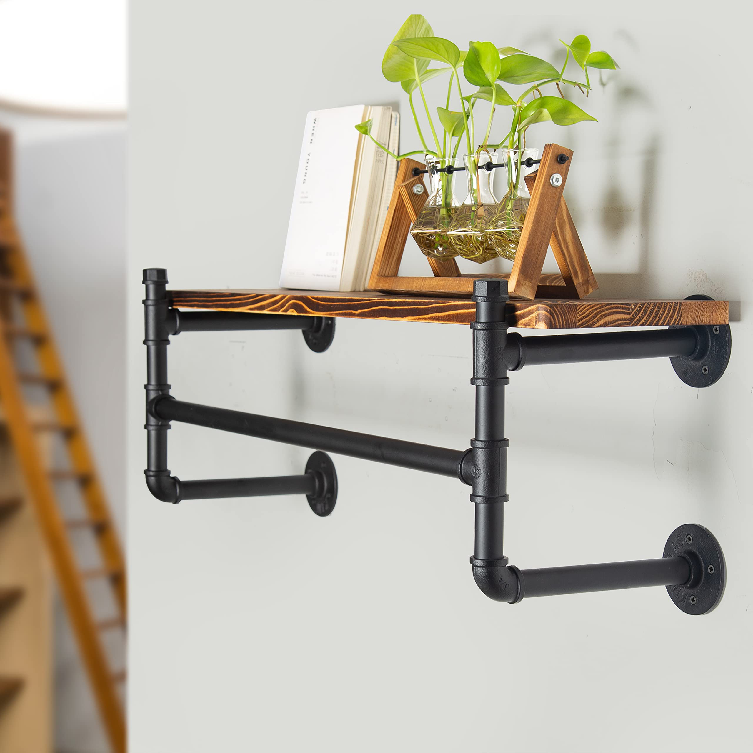 Williston Forge Javin 32" Metal Wall Mounted Clothes Rack | Wayfair