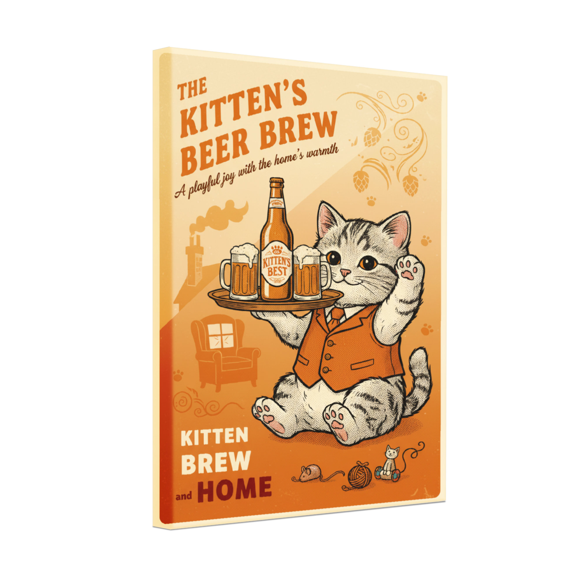 August Grove® Fashion Kitten Beer Brew Home Warmth Joyful Playful | Wayfair