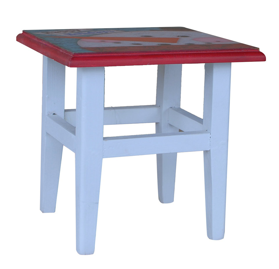 Attraction Design Home Holiday Square Printing Stool | Wayfair