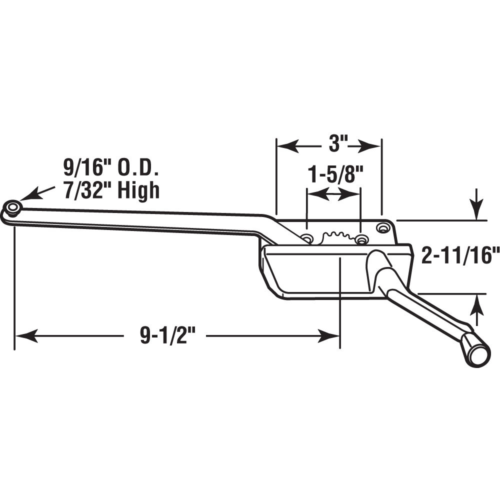 Prime-Line Diecast Right-Hand Casement Window Crank Operator for Wood ...