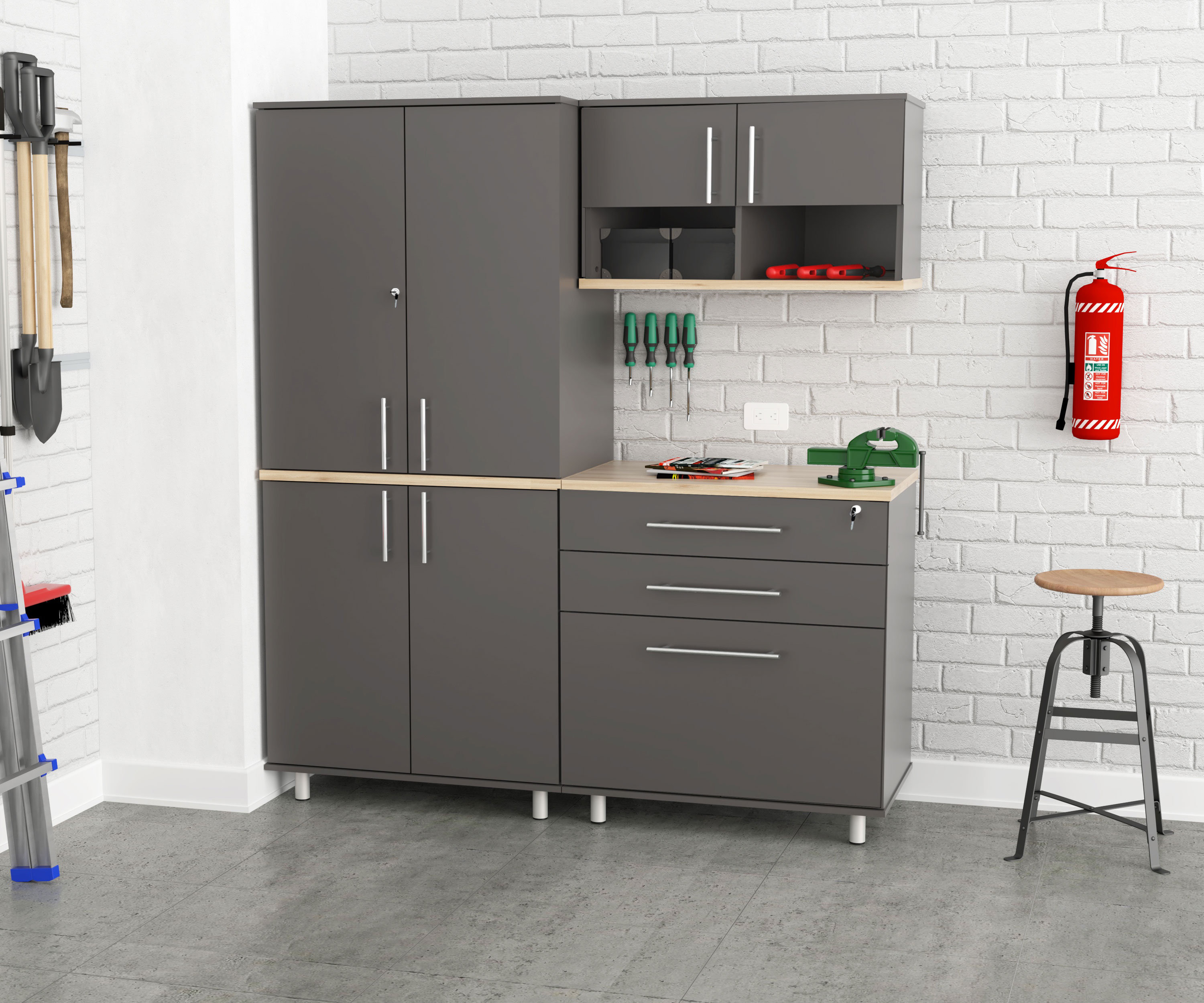 Inval Kratos Garage Storage System with Open Storage | Wayfair