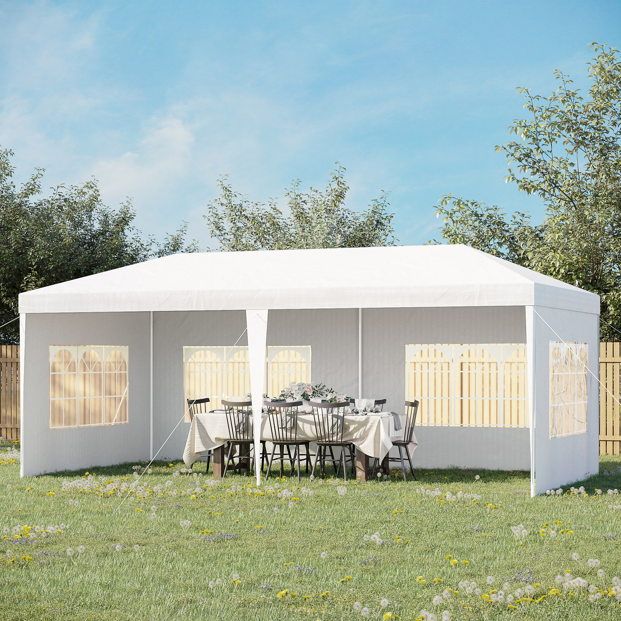 Outsunny 19 Ft. W x 9 Ft. D Steel Party Tent | Wayfair