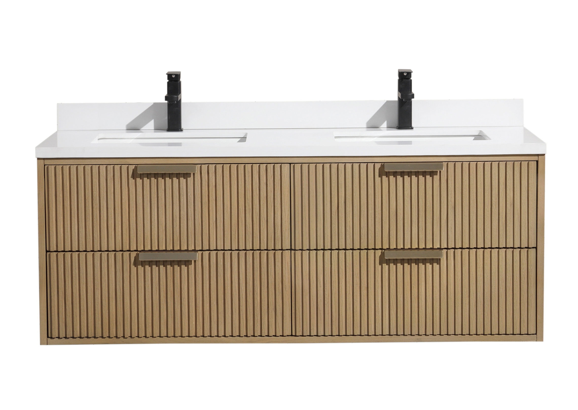 MEDUNJESS 55'' Wall mounted Double Bathroom Vanity Countertop with ...