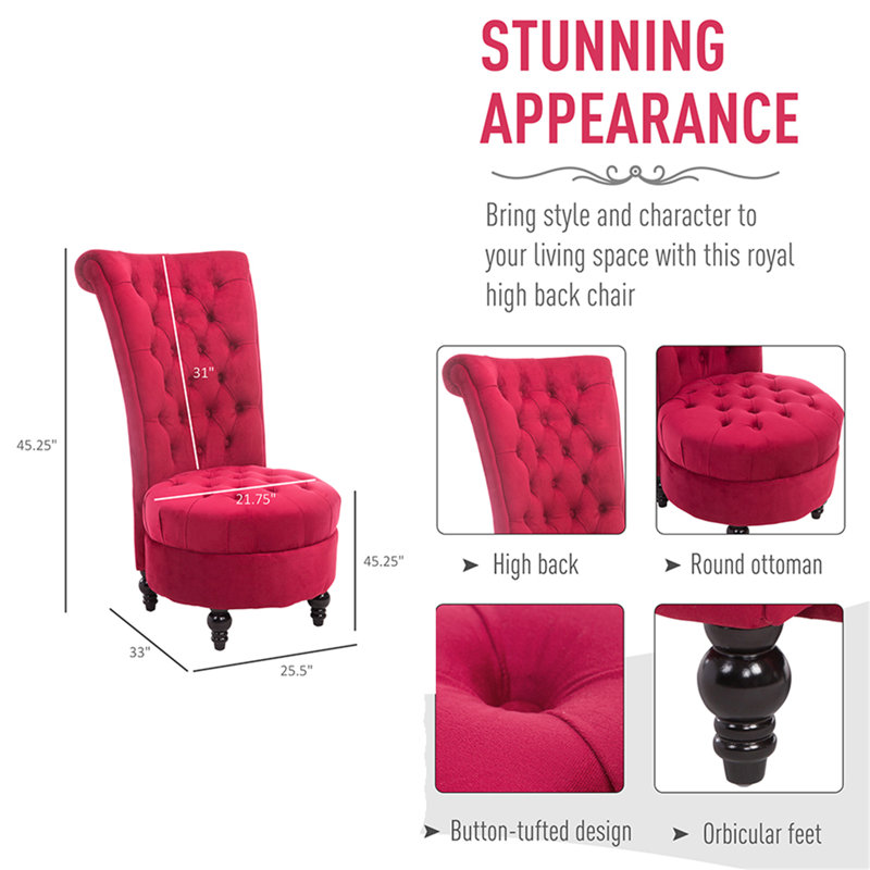 Alcott Hill® High Back Accent Chair, Upholstered Armless Chair | Wayfair