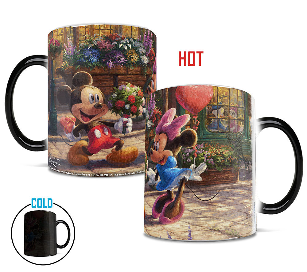 Morphing Mugs Thomas Kinkade Disney's Mickey and Minnie Mouse Sweetheart Cafe Morphing Mugs ...
