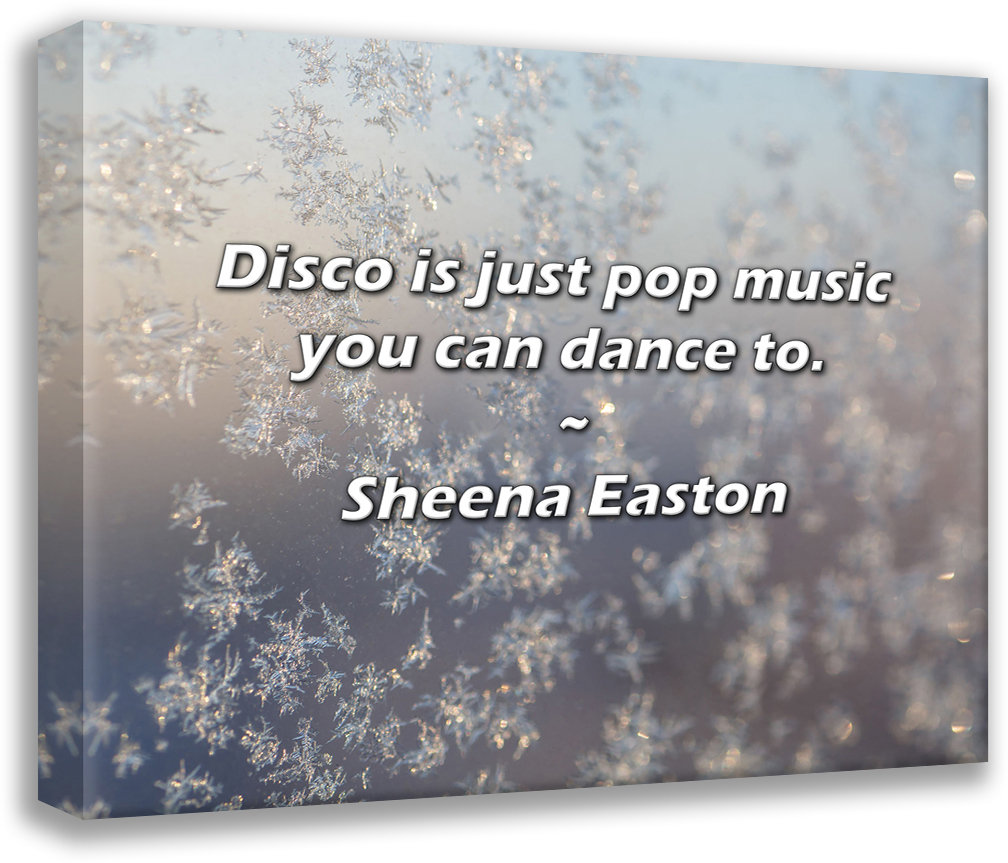 ATX Art Group LLC Sheena Easton Quote: Disco is just pop music you can ...